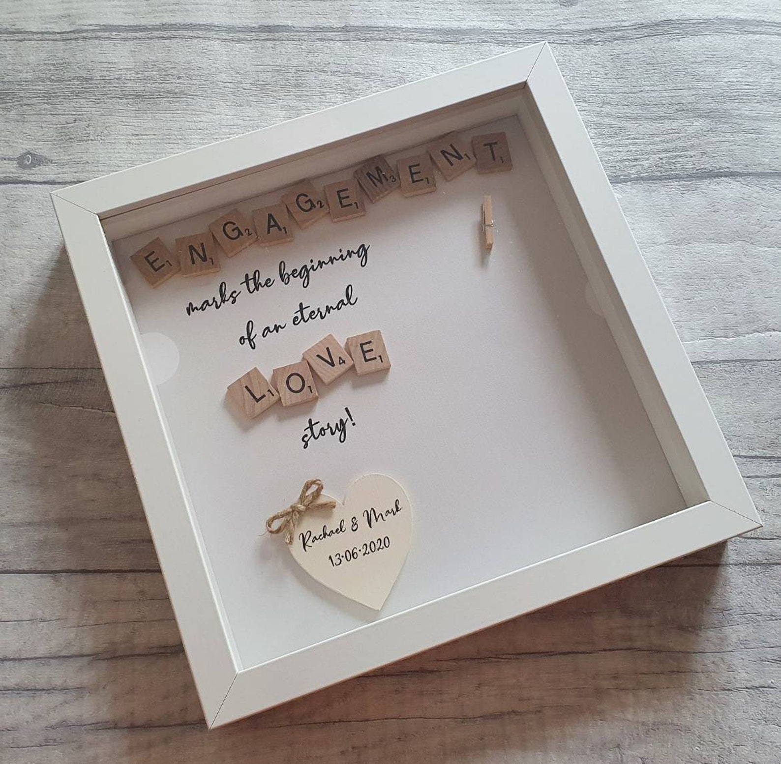 Personalised Engagement Gift - Engagement Photo Frame - Love Story ...