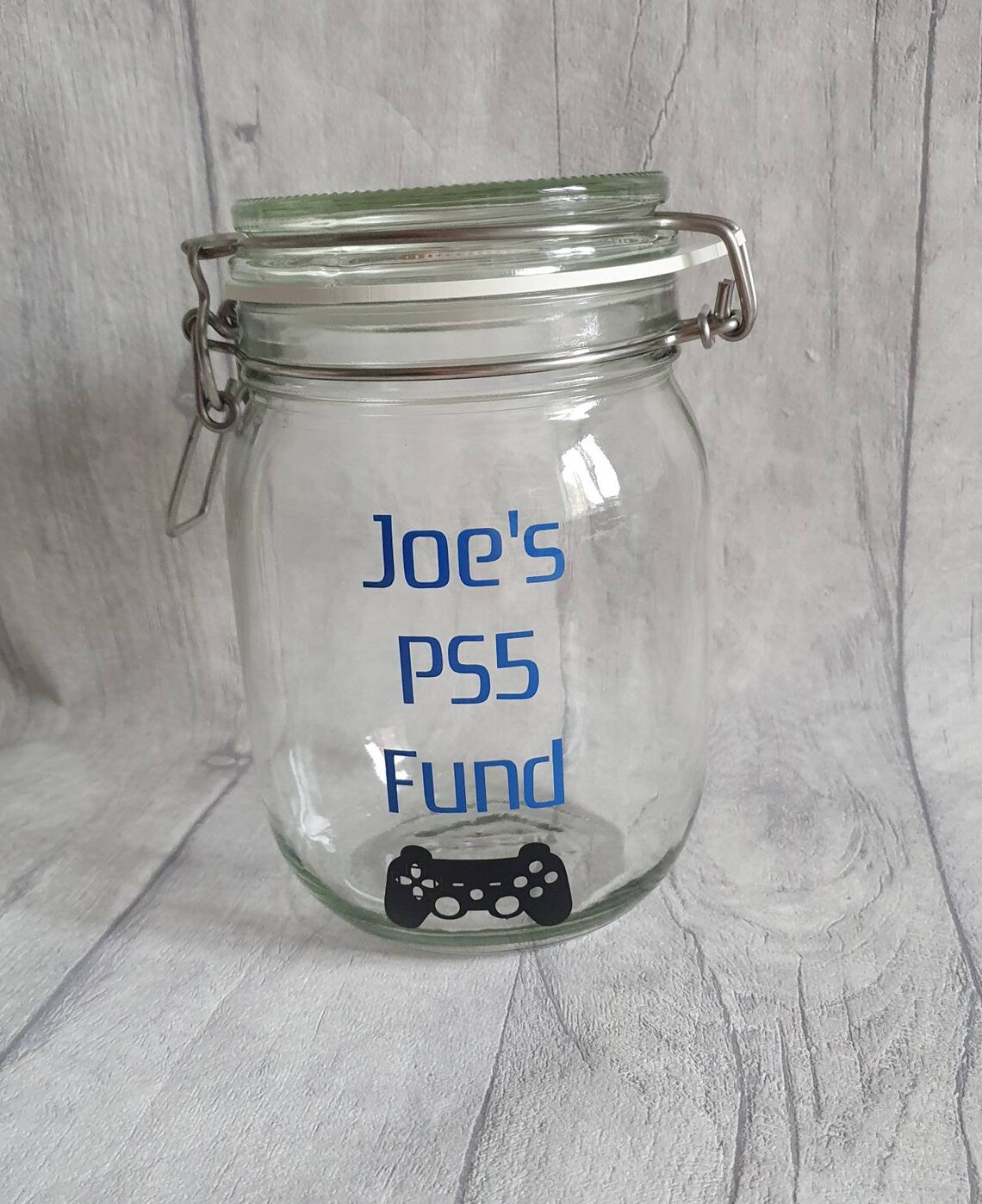 Personalised Glass Money Jar Gaming Fund Jar Money Saving - Etsy UK
