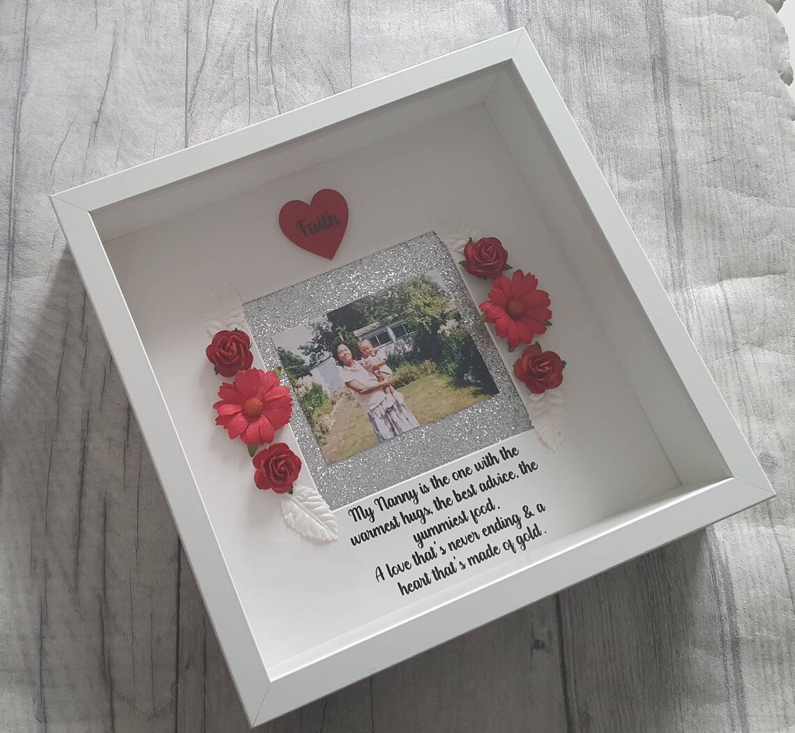 Personalised Gift for Nan Floral Photo Frame Best Nan - Etsy