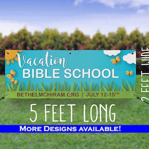 Vacation Bible School Extra LARGE Outdoor Banner - Custom VBS Sign ...