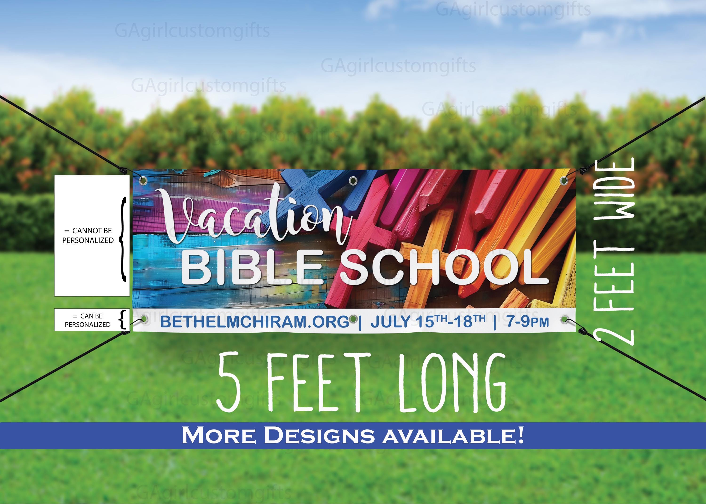 Vacation Bible School Extra LARGE Outdoor Banner - Custom VBS Sign ...