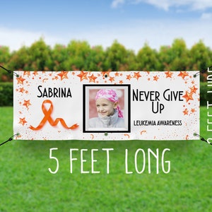 Extra LARGE Leukemia Awareness Banner & Picture - Orange and Gold ...