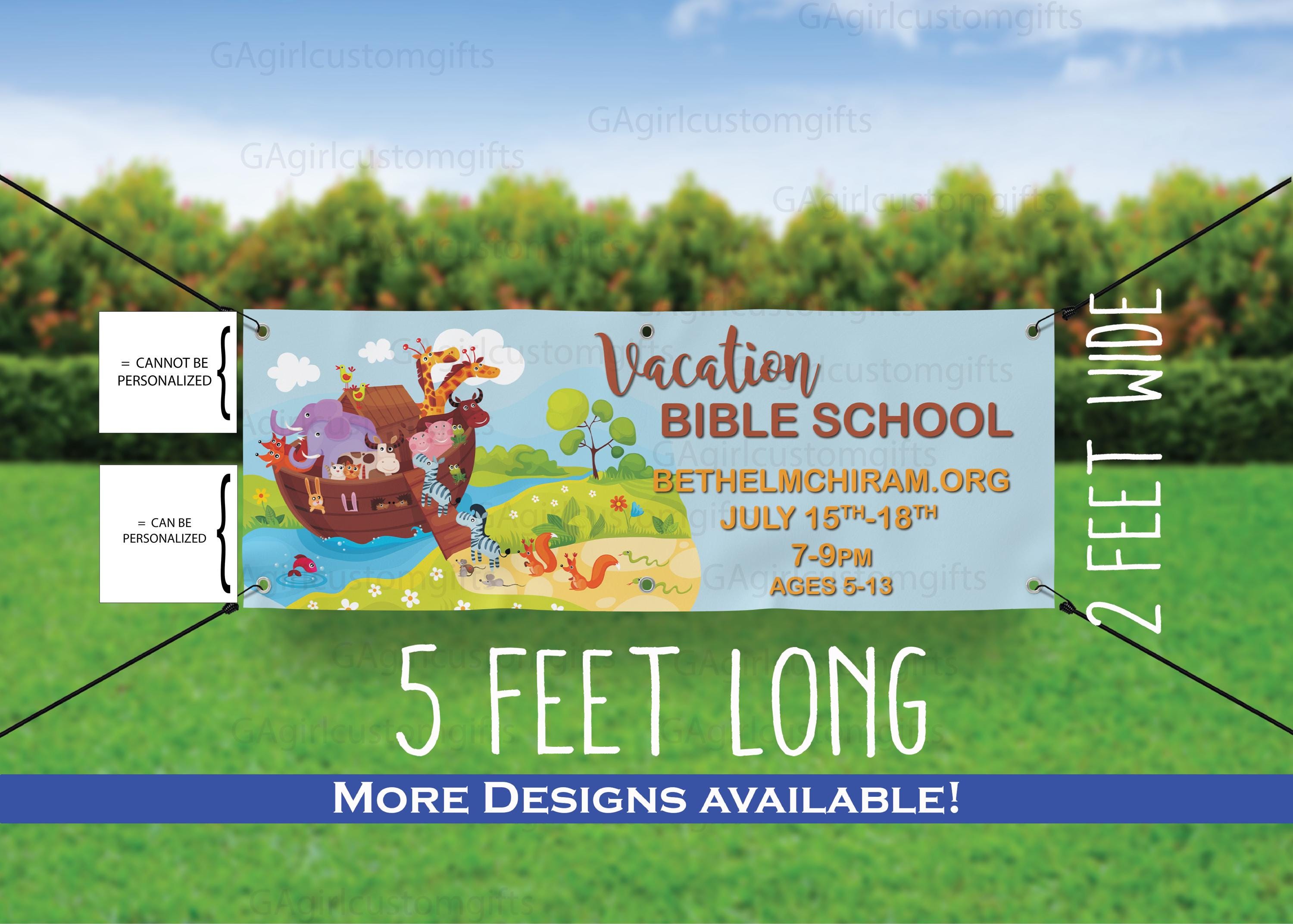 Vacation Bible School Extra LARGE Outdoor Banner - Custom VBS Sign ...