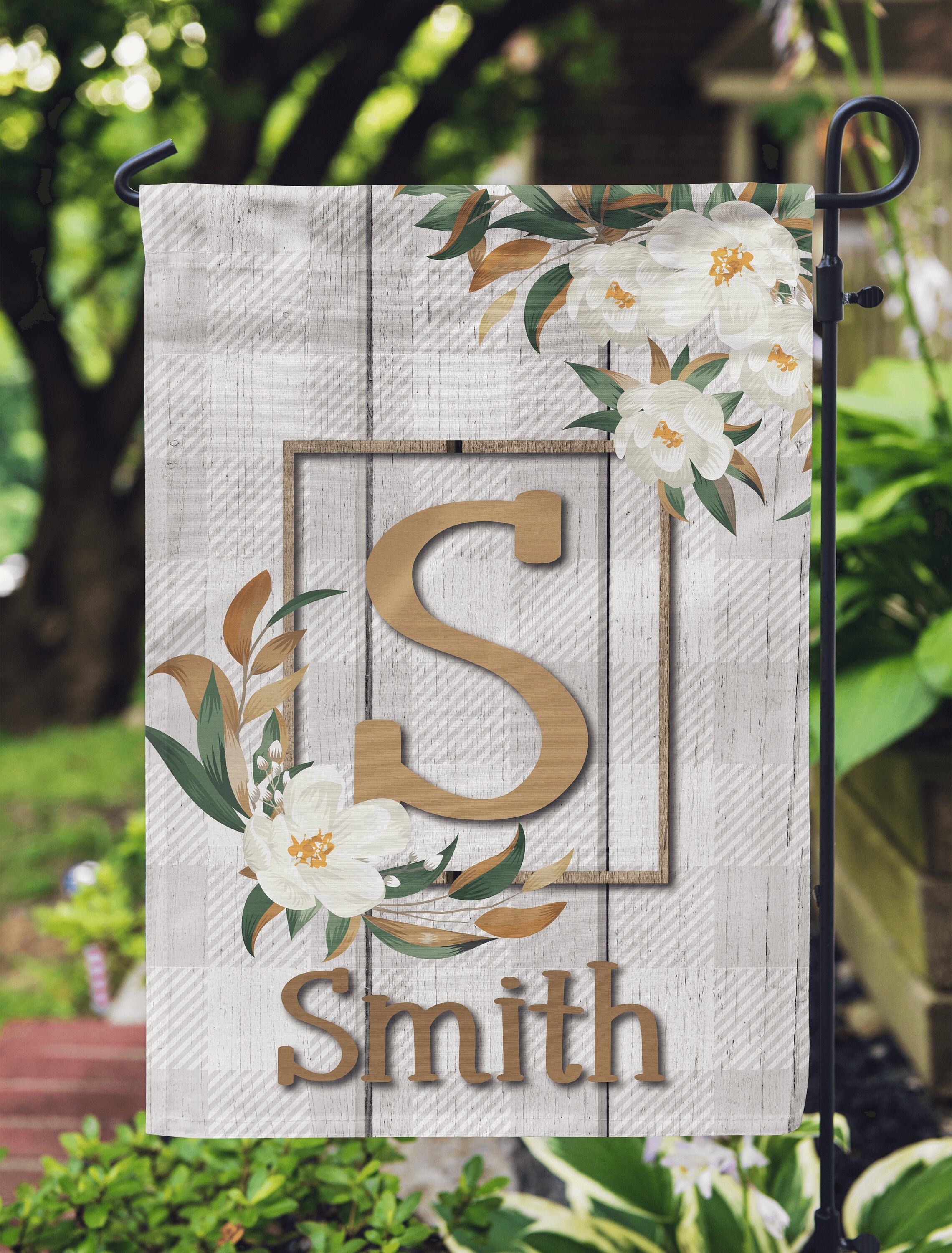 Last Name Garden Flag Personalized - Spring Garden Flag - Initial ...