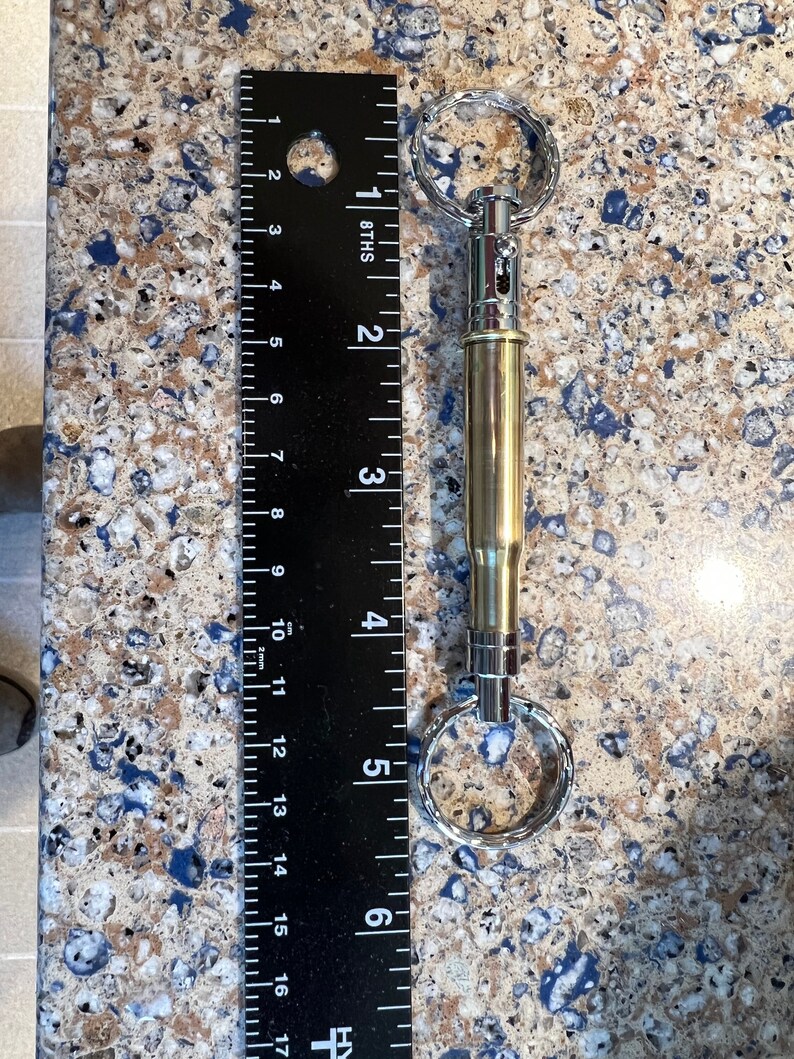 Brass and Chrome Detachable Key Ring Key Chain With Bolt Action Releas ...