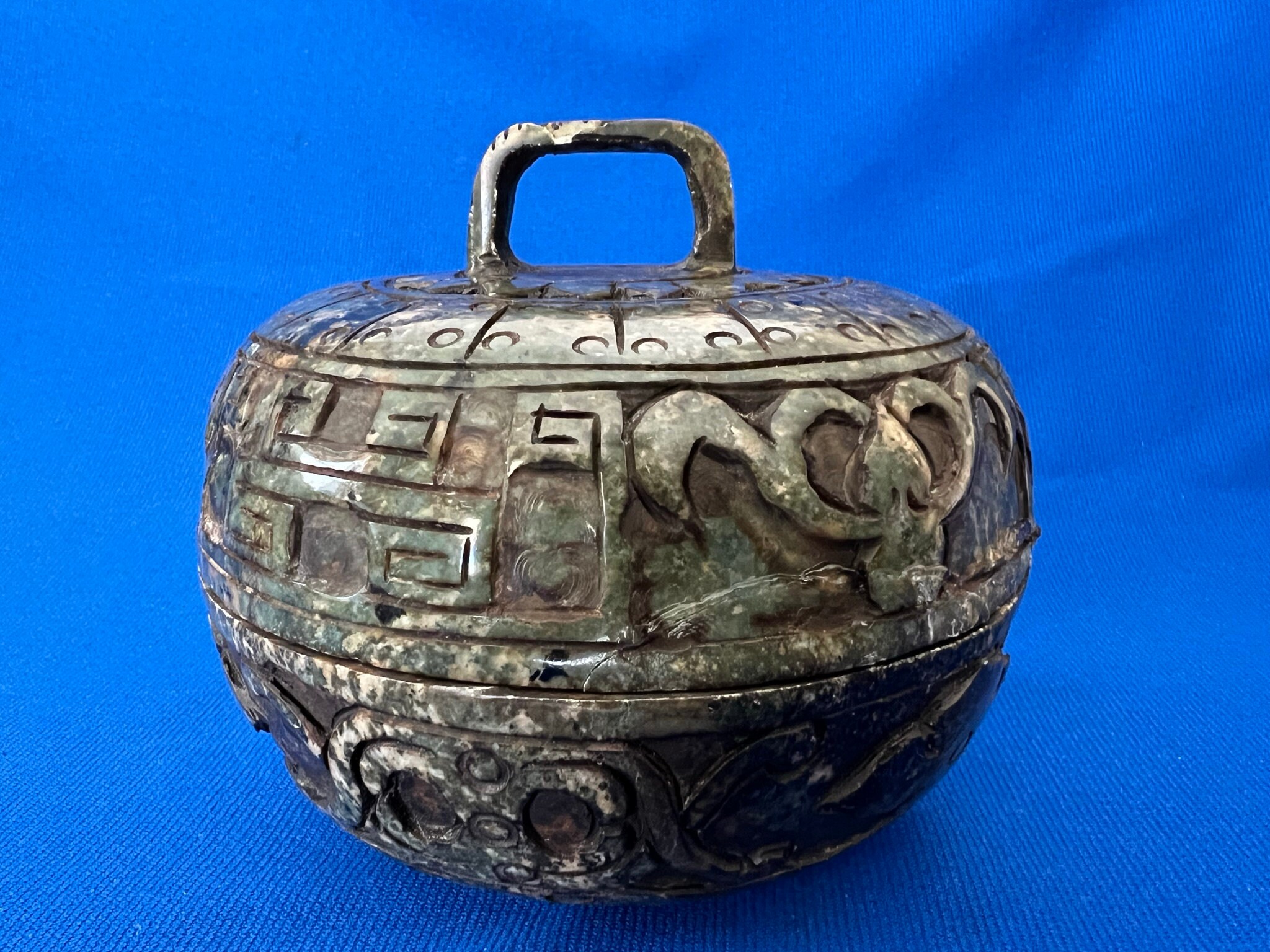 Chinese Old Jade Carving Ruyi Pattern Tribute Ding Bowl - Etsy