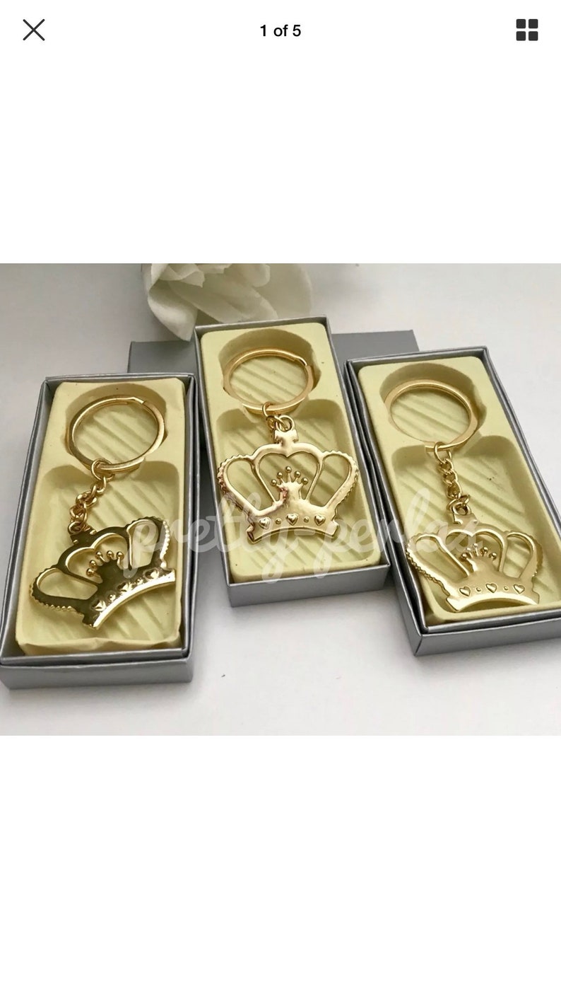 Baby Shower/birthday Party/quince 15, Crown Keychain-gold, Recuerdos - Etsy