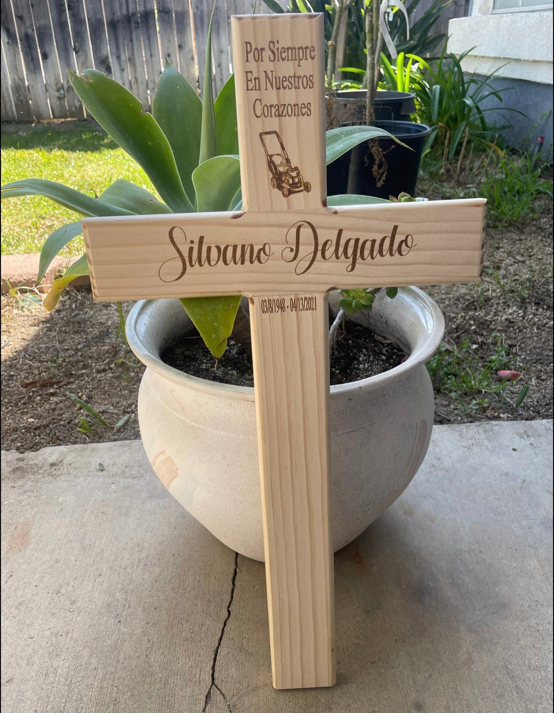 Memorial Wood Cross Personalized for Your Loved One 24 Inch - Etsy
