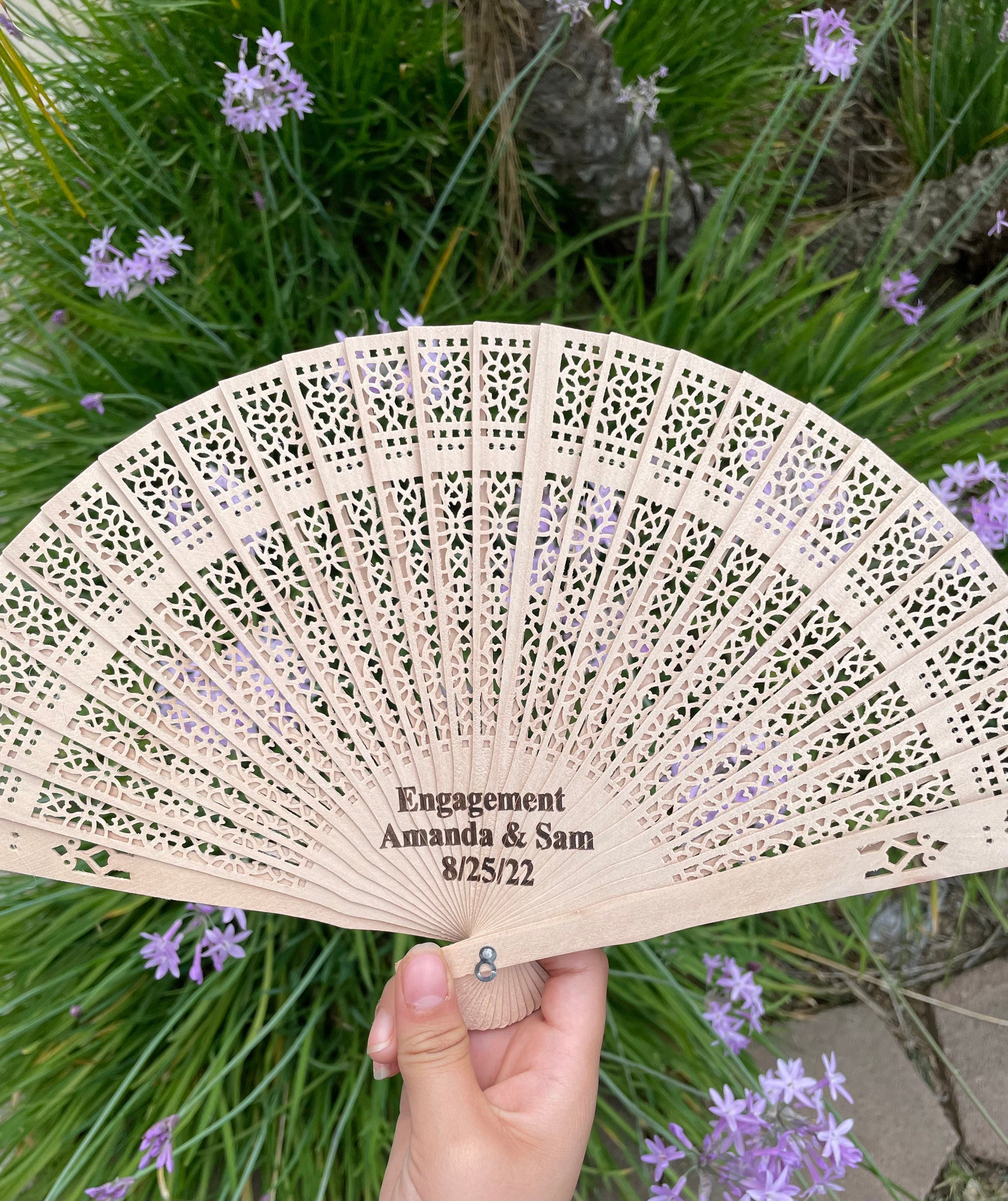 Engraved Wood Fans 60 Pieces Wedding Birthday Event Laser - Etsy