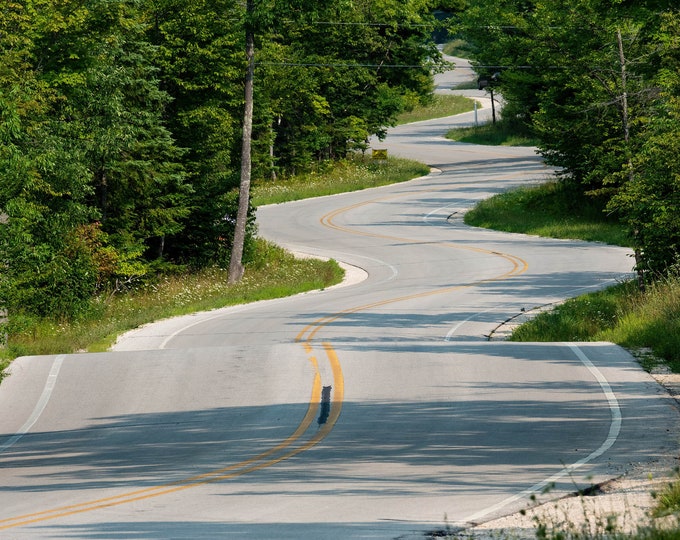 Door County Poster, Highway 42 in Ellison Bay, Winding Road Print, Door ...