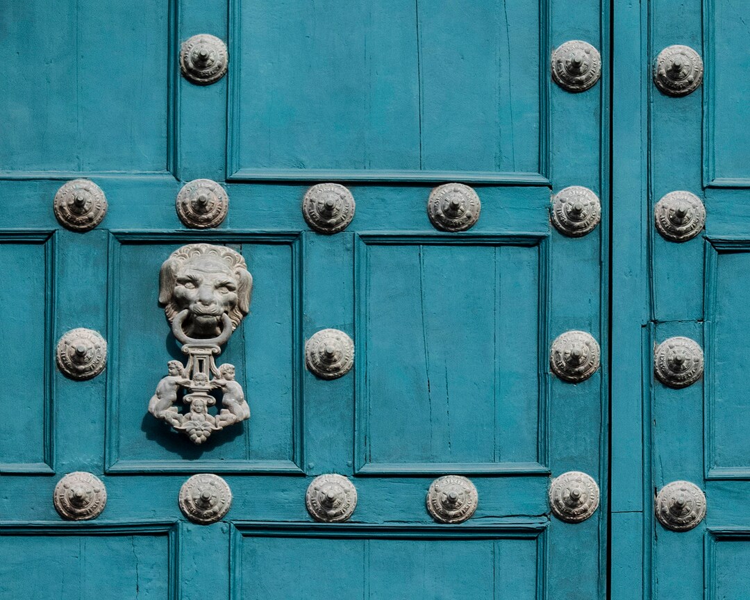 Blue Door, Old Door, Blue, Door Knocker, Door Print, Blue Door Print ...