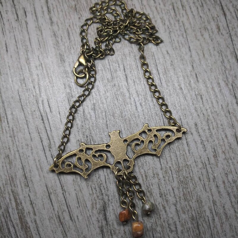 Bat Necklace - Etsy