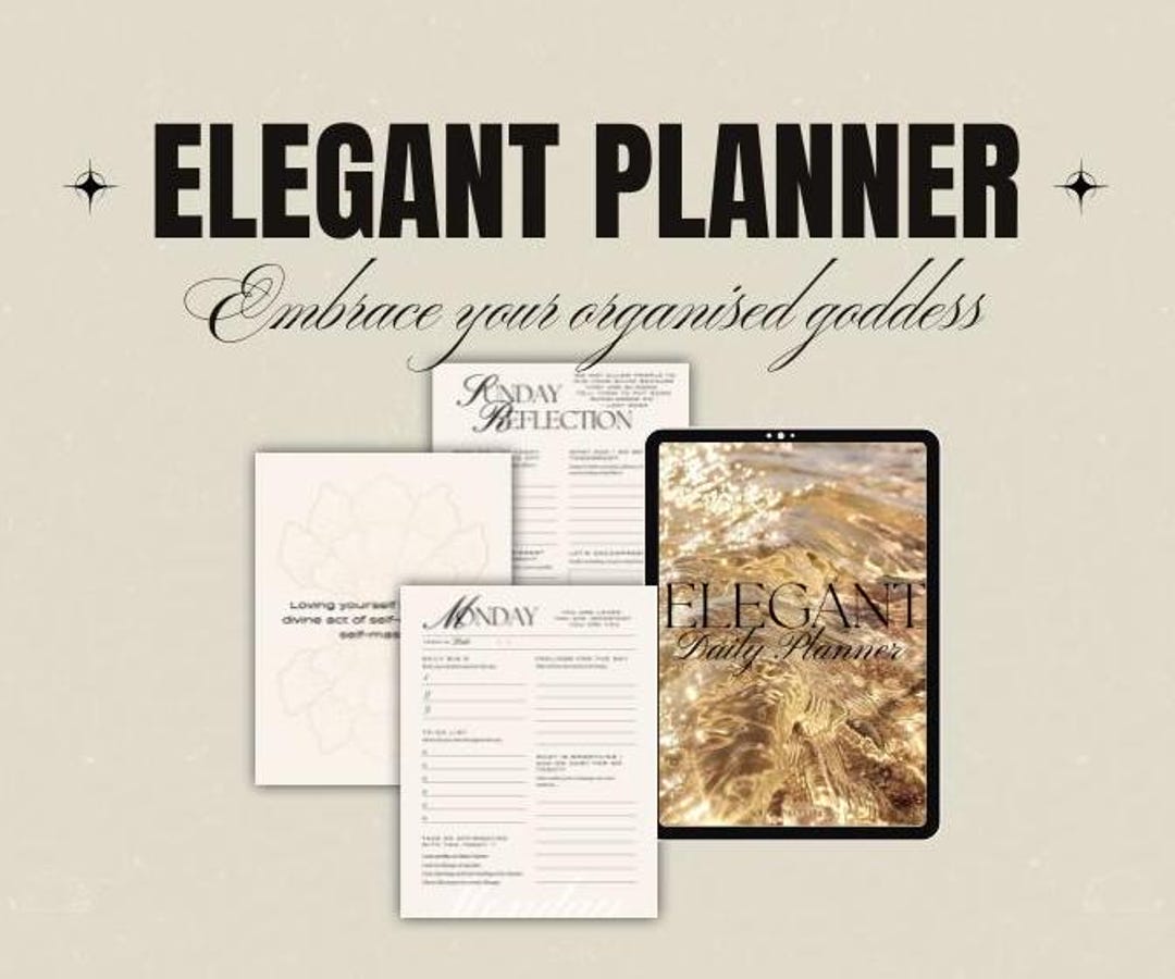 Elegant Daily Planner Printable Template | Organise Diary, Affirmations ...