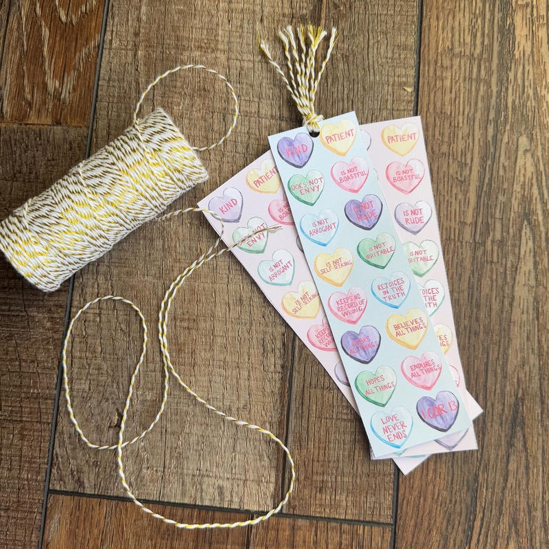 Valentine Bookmark - Etsy