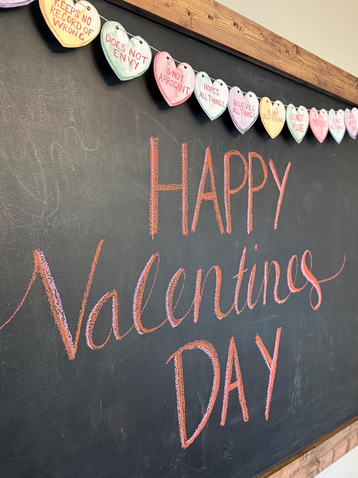 Candy Hearts Banner - 1 Corinthians 13 - Valentines Day Decorations ...