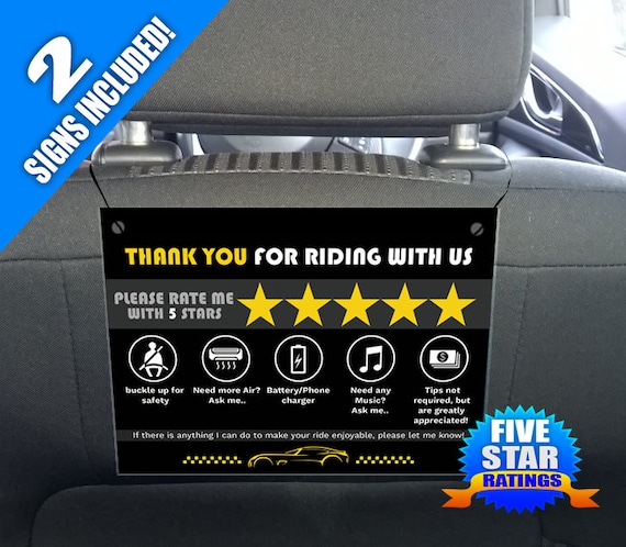 New Uber Lyft Rideshare Ratings Heardrest Laminated Sign - Etsy