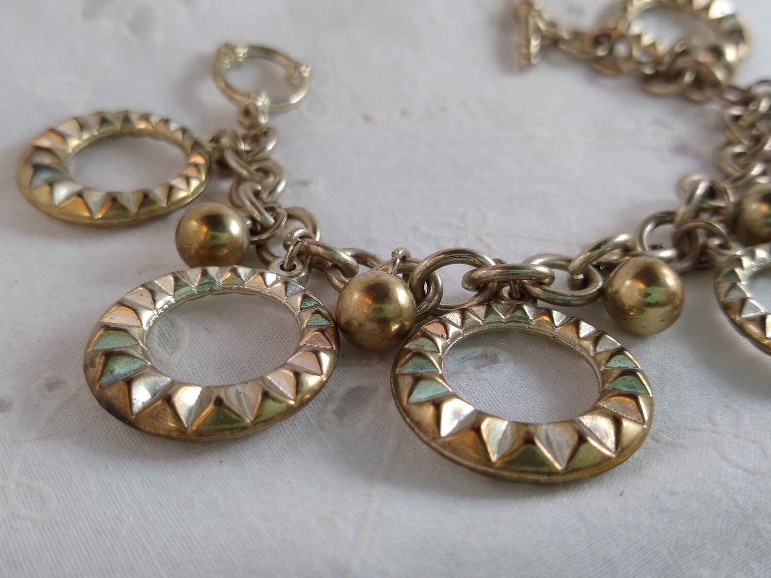 Vintage Dangling Circles Bracelet Nice Vintage Patina - Etsy