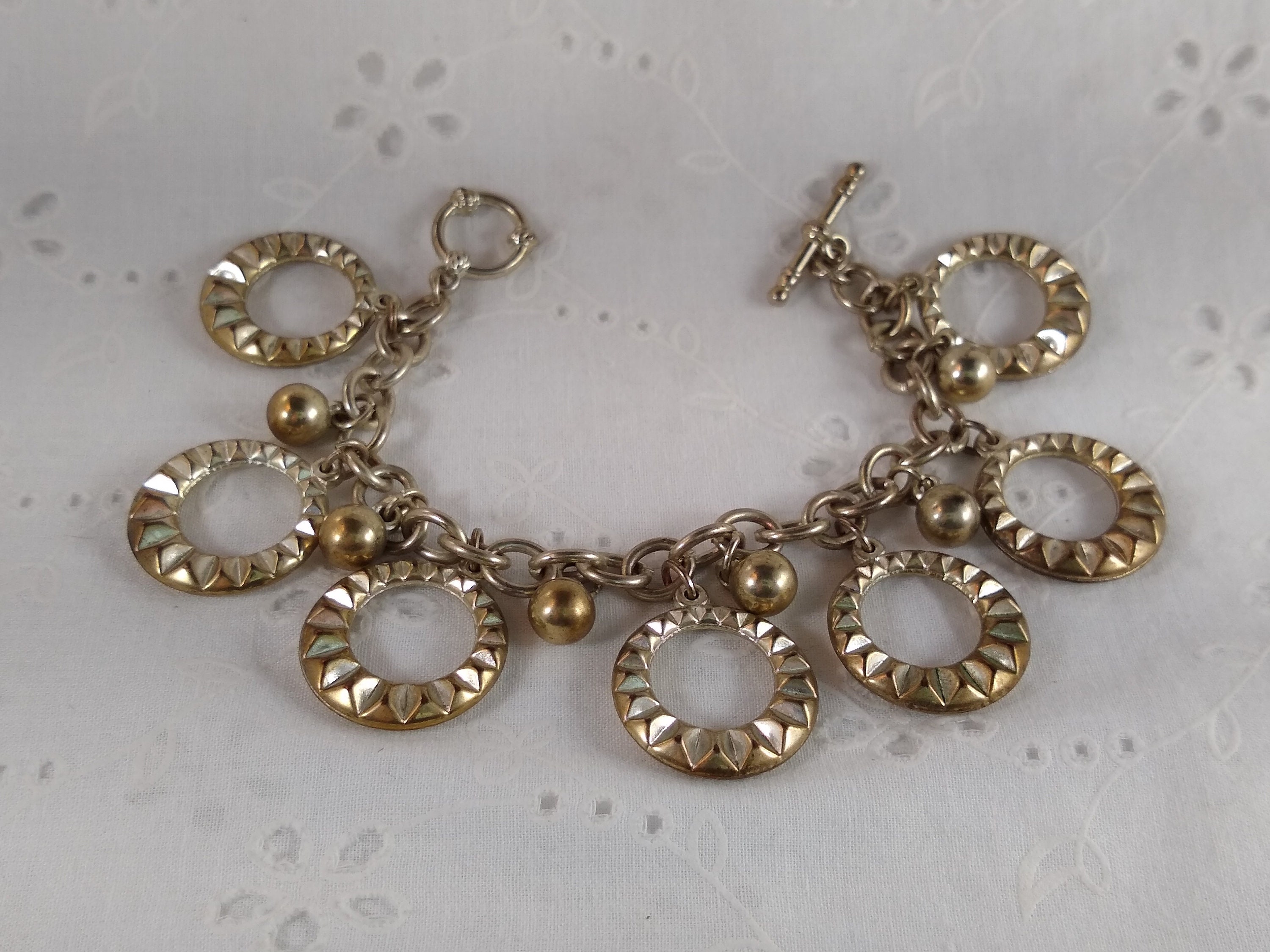 Vintage Dangling Circles Bracelet Nice Vintage Patina - Etsy