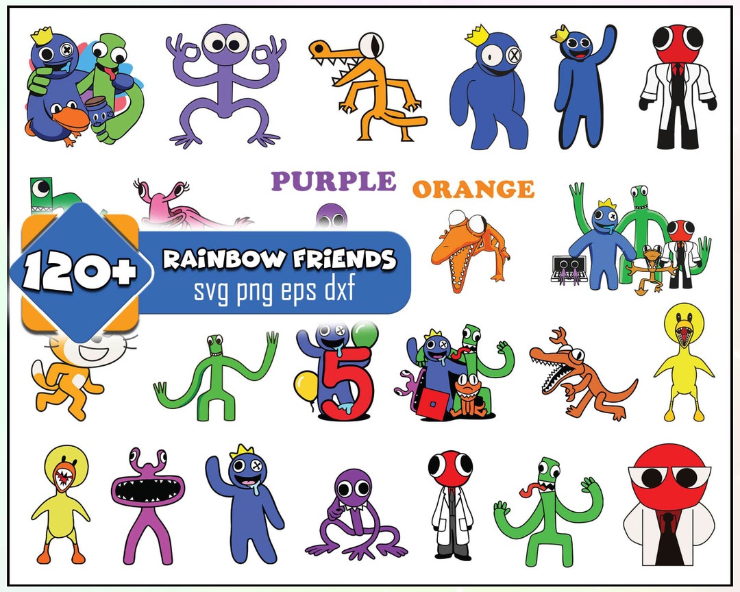 Rainbow Friends SVG and PNG File, Rainbow Friends Bundle All Characters ...