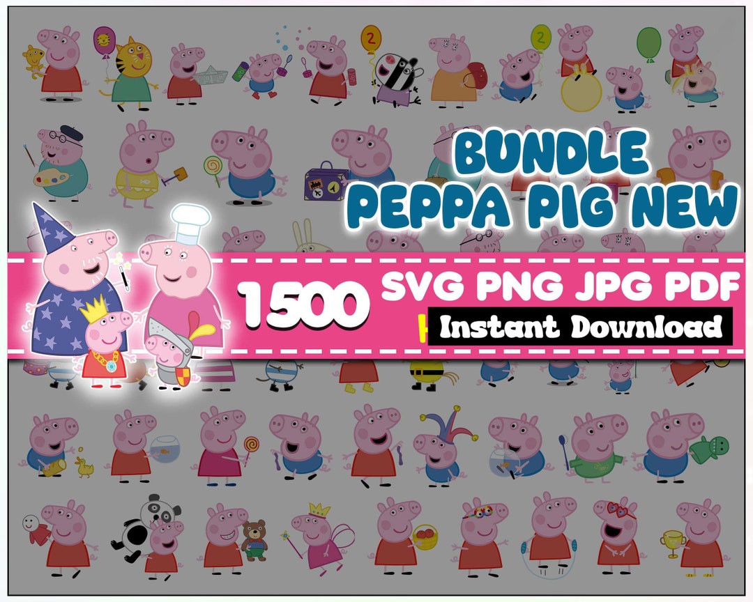 Peppa Pig SVG, Bundle Layered SVG, Layered and Instant Download, Svg ...