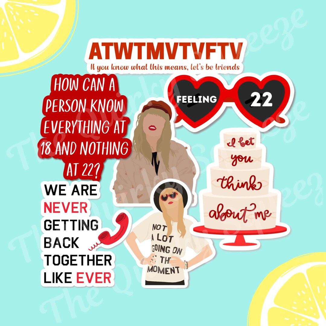 Taylor Swift Red Album Waterproof Stickers, Red taylors Version, Taylor ...