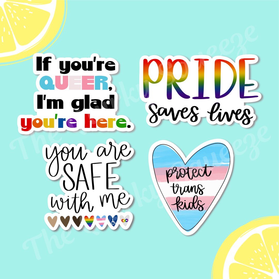Ally Sticker Pack, You Are Safe With Me, Safe Space, Trans Rights ...