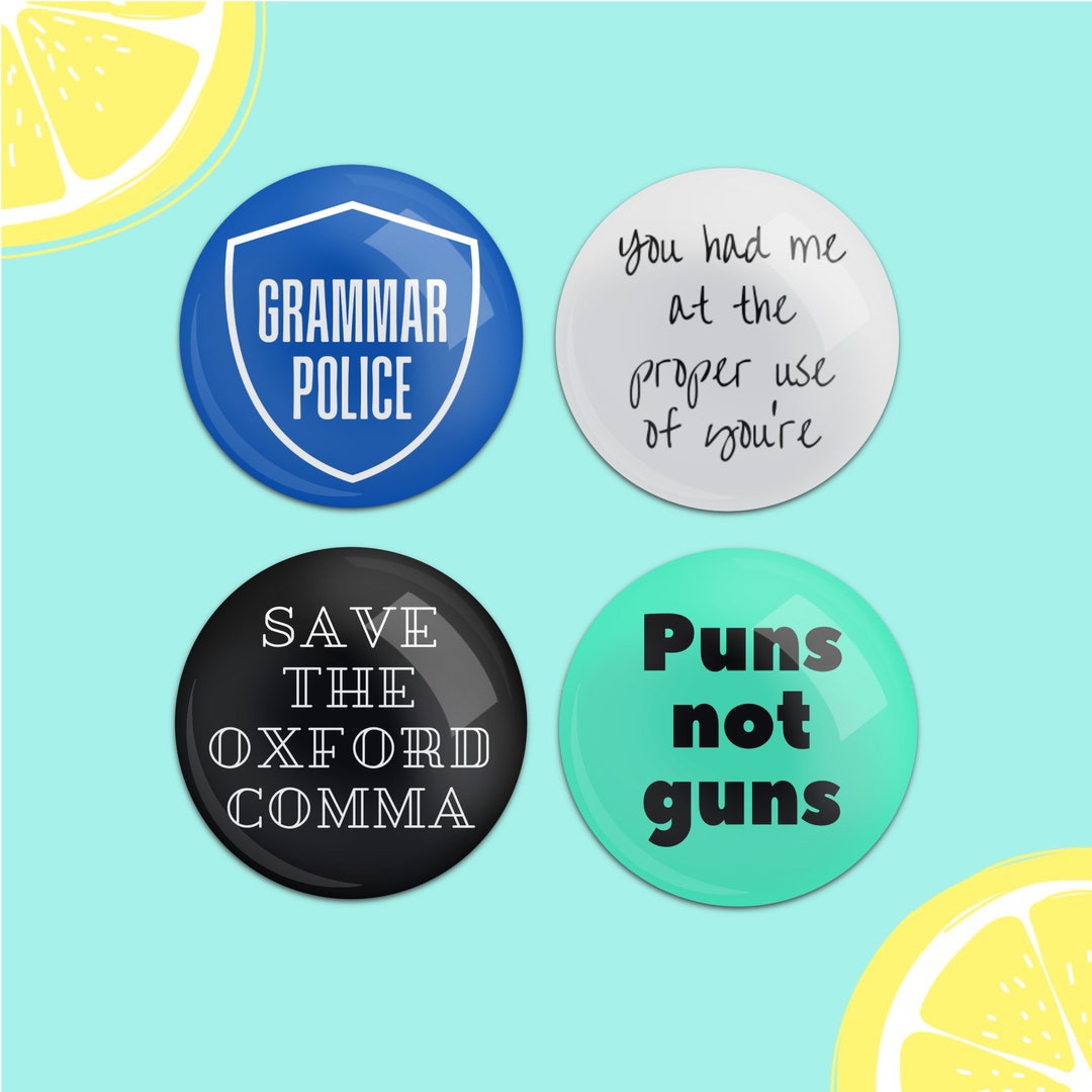 Grammar Pinback Buttons - Etsy