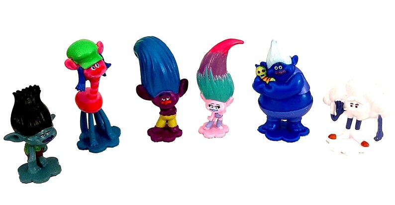 Trolls Birthday Cake Toppers 12 New Rubber Toy Figures Party - Etsy