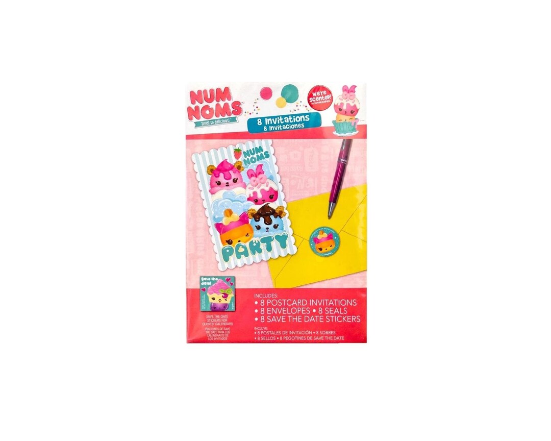 Num Noms Invitation Set With Cards Envelopes and Stickers 8 Count - Etsy