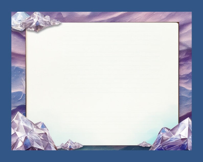 Crystal and Gems Printable Journal and Craft Paper, Digital Download ...