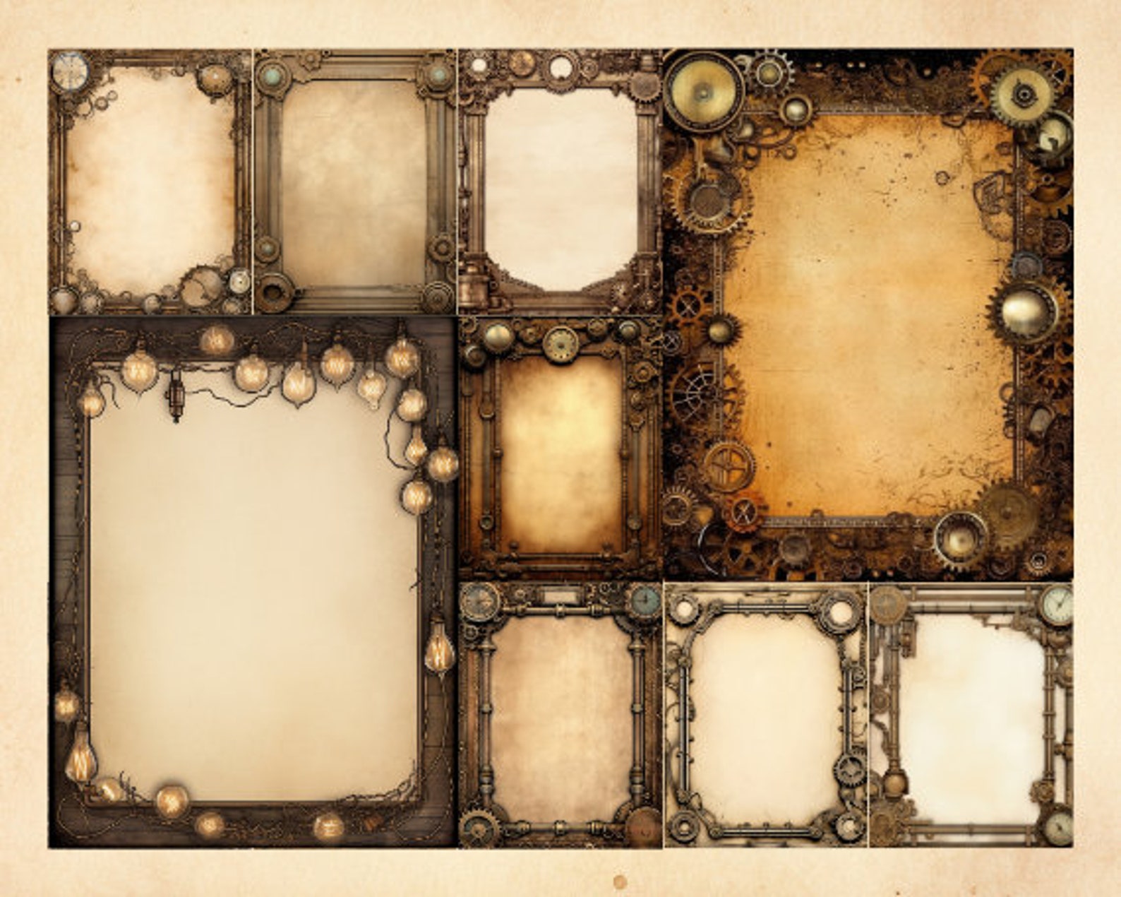 Steampunk Printable Journal Paper, Stationery, Scrapbooking, Digital ...