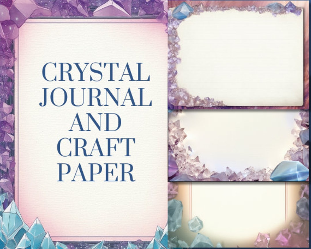 Crystal and Gems Printable Journal and Craft Paper, Digital Download ...
