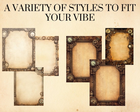 Steampunk Printable Journal Paper, Stationery, Scrapbooking, Digital ...