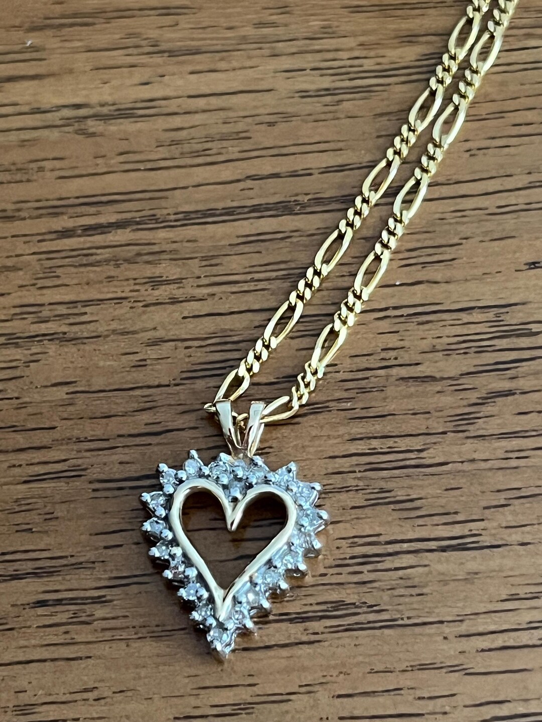 Vintage Samuel Aaron 10K Heart Pendant With Diamonds on 14K Chain - Etsy