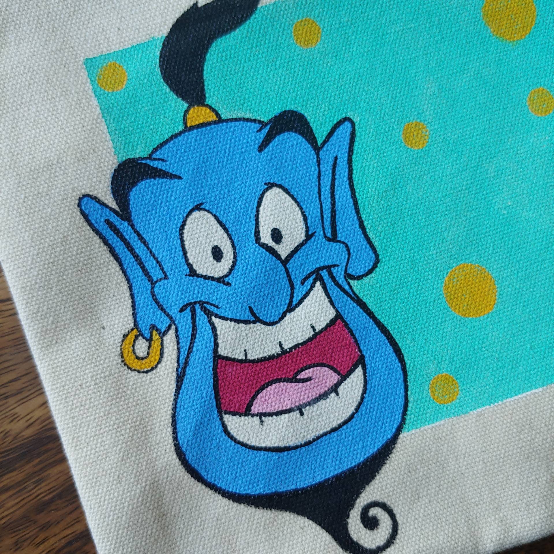 Genie Inspired // Large Hand Painted Zipper Pouch - Etsy