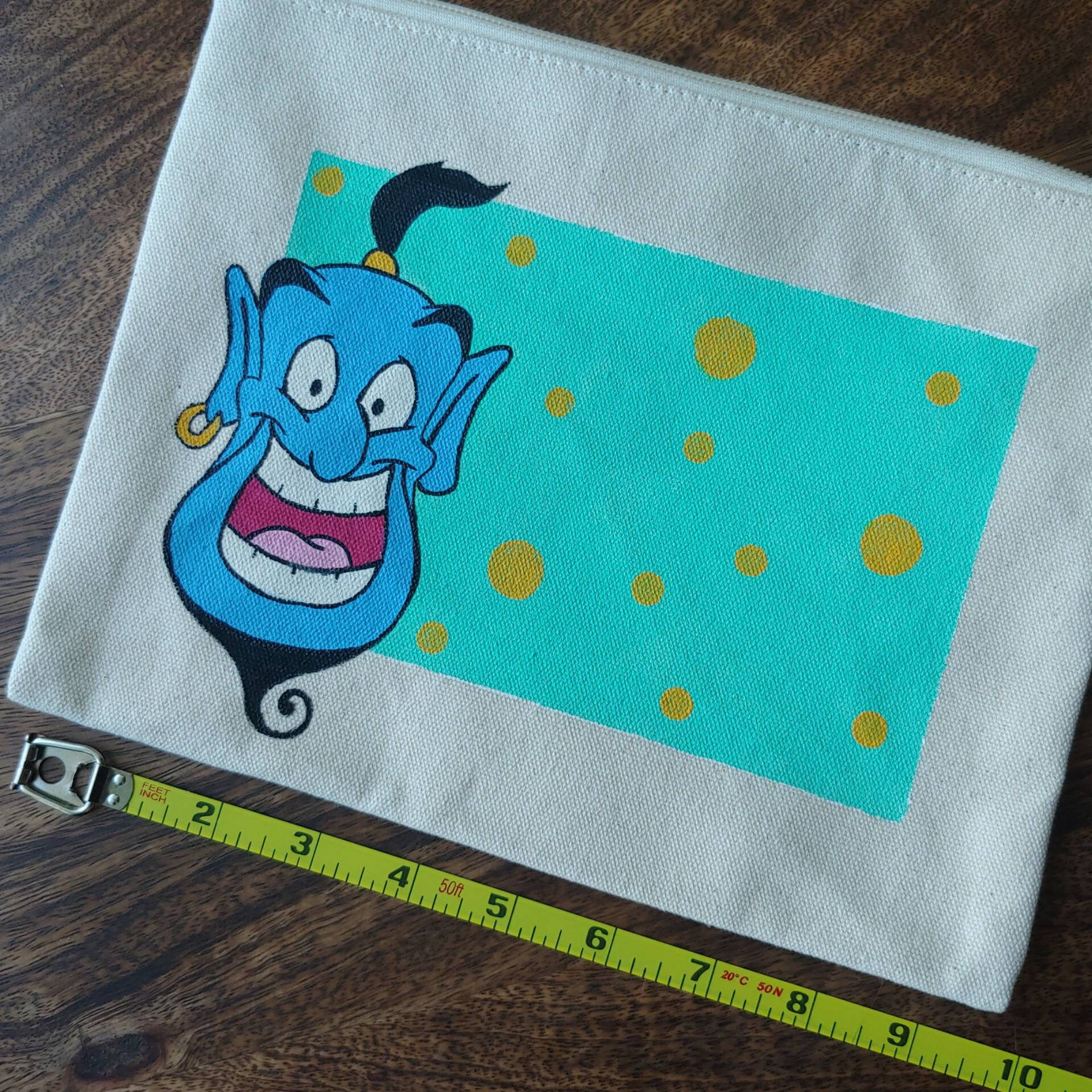 Genie Inspired // Large Hand Painted Zipper Pouch - Etsy