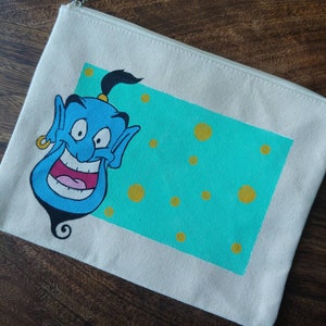 Genie Inspired // Large Hand Painted Zipper Pouch - Etsy