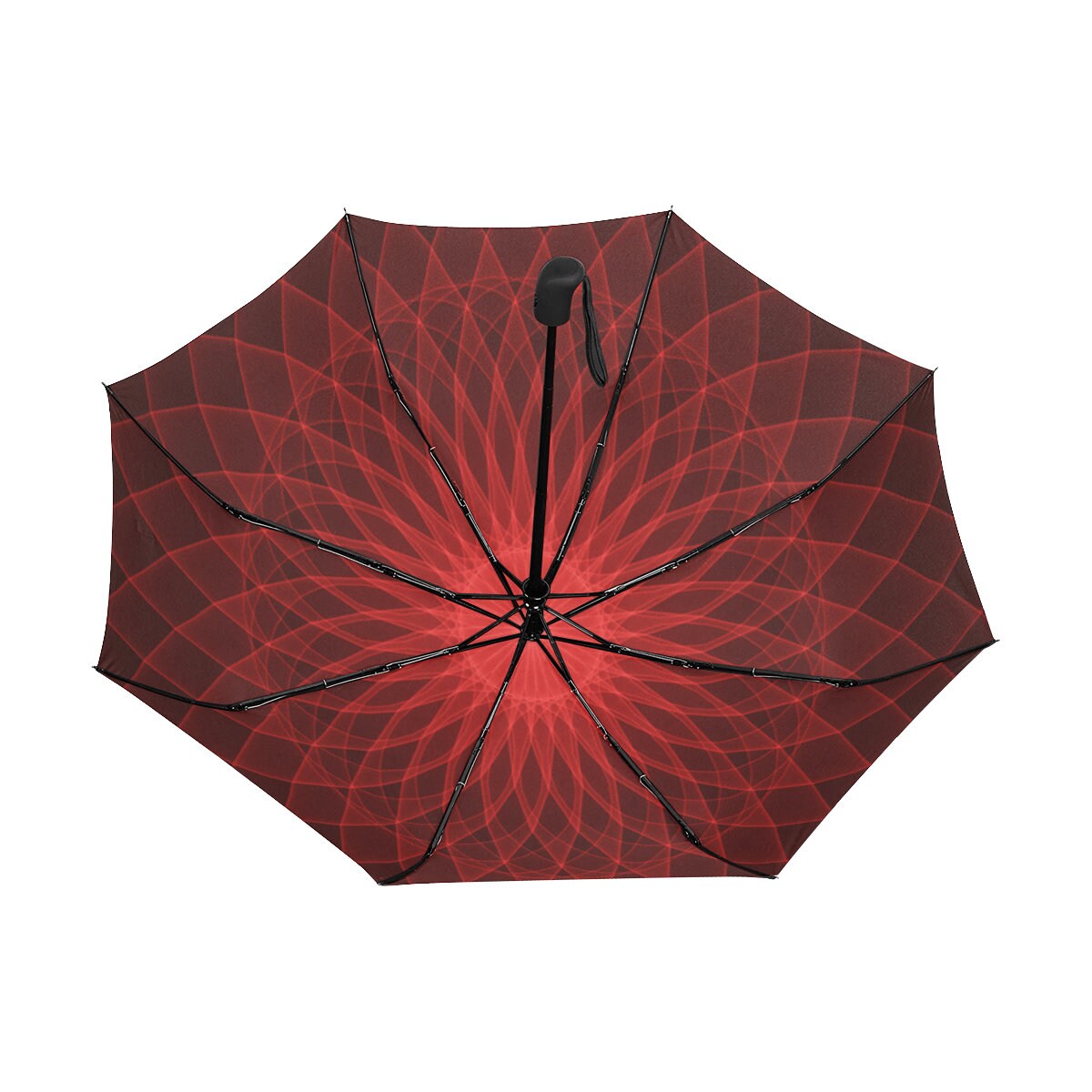 Anti-uv Automatic Mandala Red Umbrella - Etsy