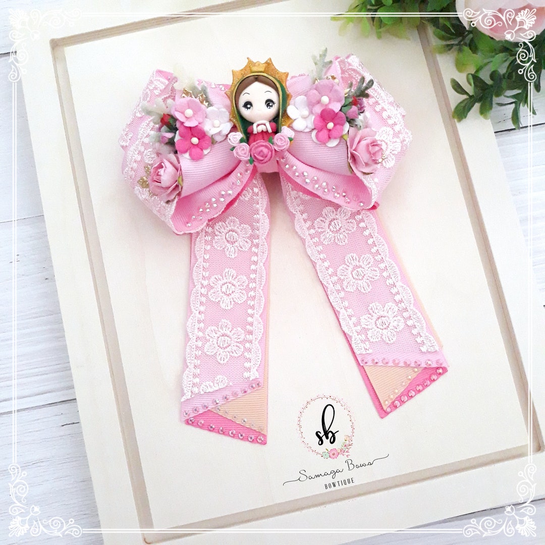 Virgen De Guadalupe Hair Bow, Our Lady of Guadalupe Hairbow, Virgencita ...