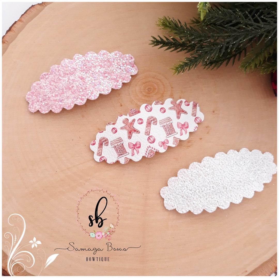 Christmas Hair Snap Clips, Glitter Snap Clips, Hair Clips for Little ...
