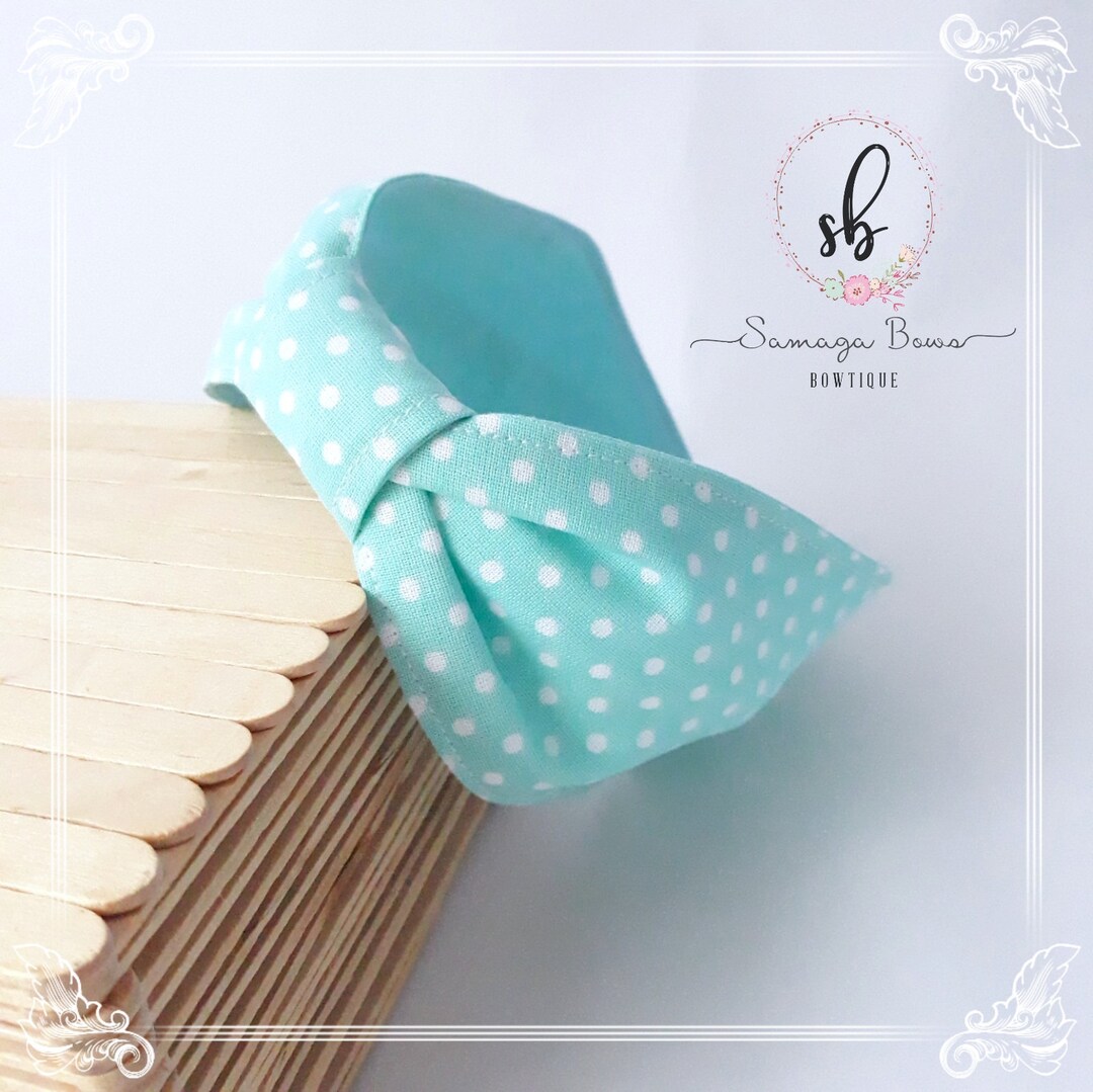 Women Polka Dot Headband, Aqua Headbands, Headband for Girls, Handmade ...