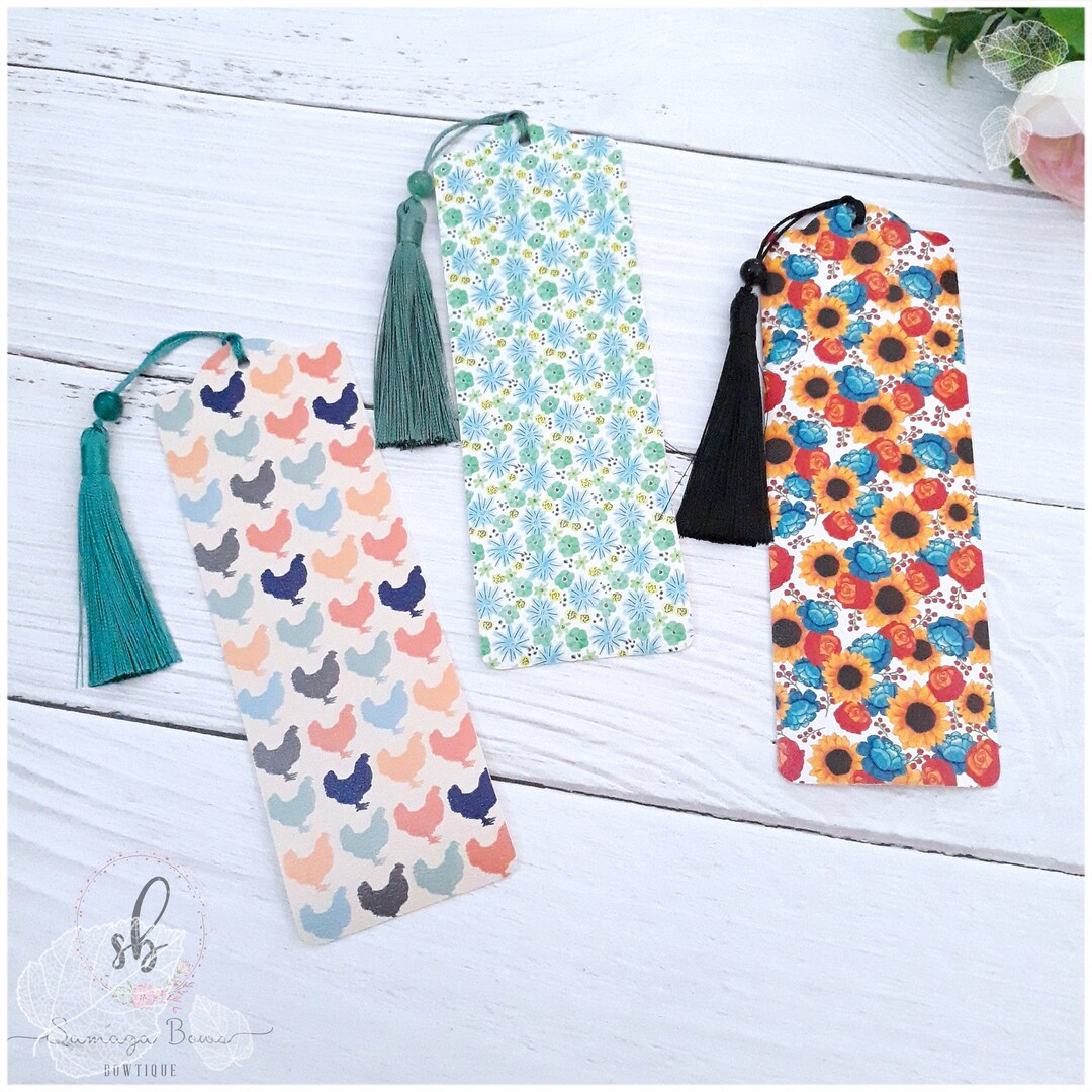 Vegan Leather Bookmark, Sunflower Bookmark, Hens Bookmark, Sunflower ...