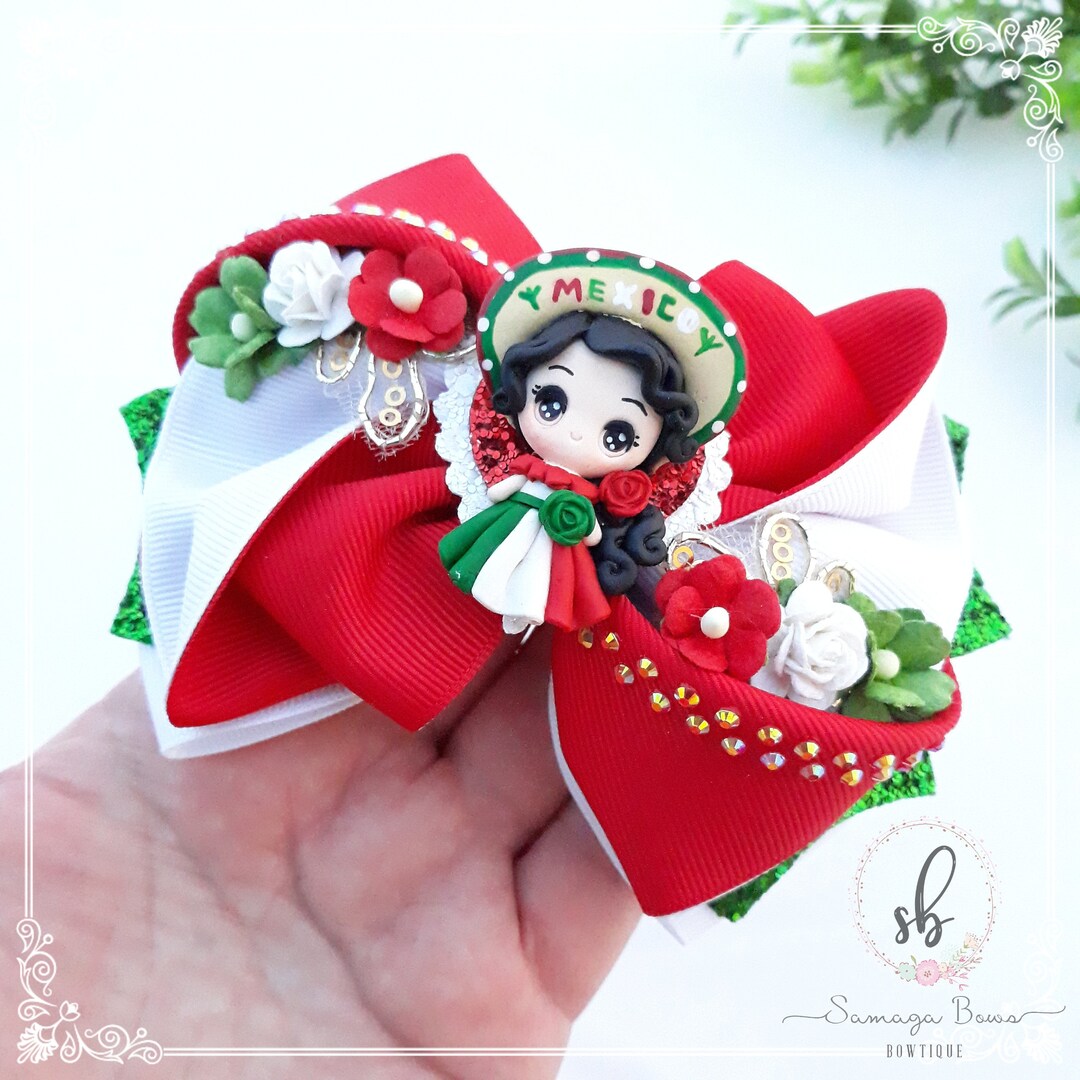 Mexican Hair Bow, Mexican Bow, Cinco De Mayo Hair Bow, 5 De Mayo Bow ...