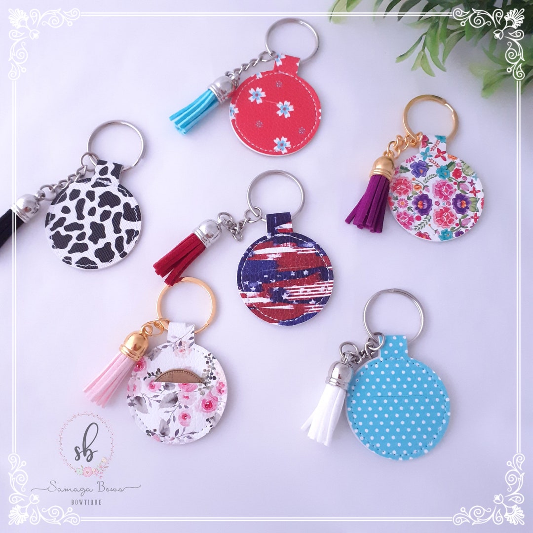 Cow Print Quarter Keeper, Floral Coin Holder, Shopping Cart, Bag Charm ...