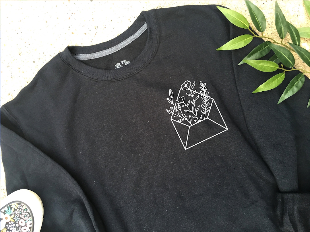Floral Envelope Crewneck Graphic Tee Comfort Colors - Etsy