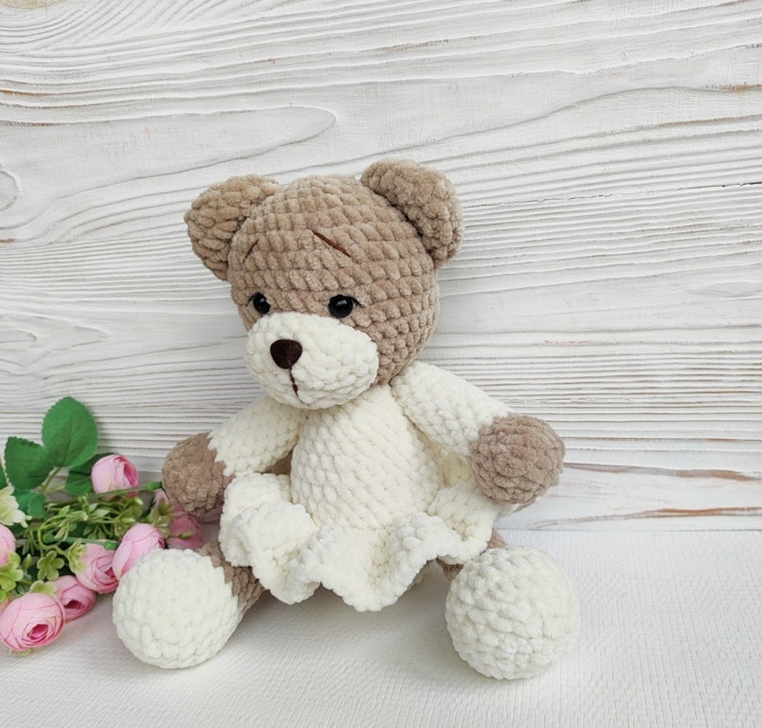 Personalized Stuffed Teddy Bear. Custom Plush. Amigurumi Bear. Crochet ...