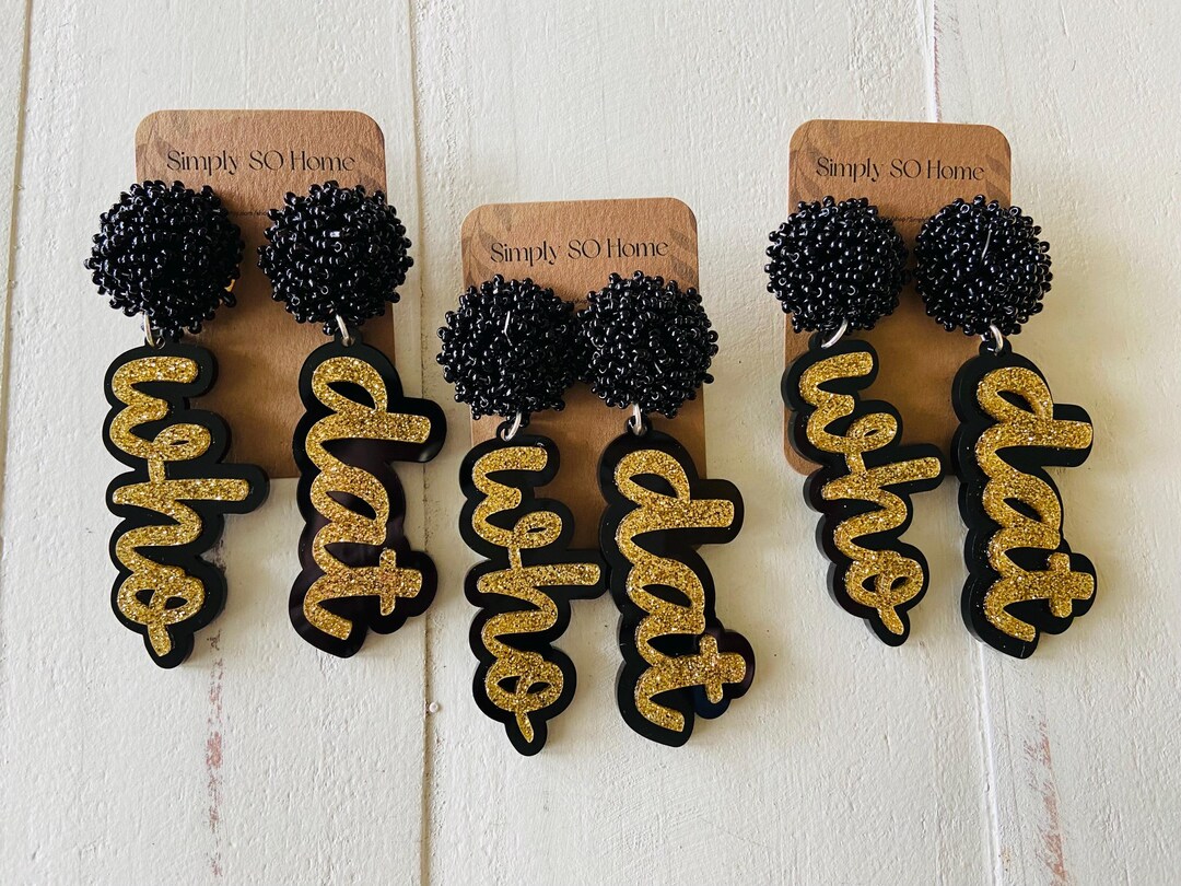 New Orleans Saints Team Earrings, Custom Saints Jewelry, New Orleans ...