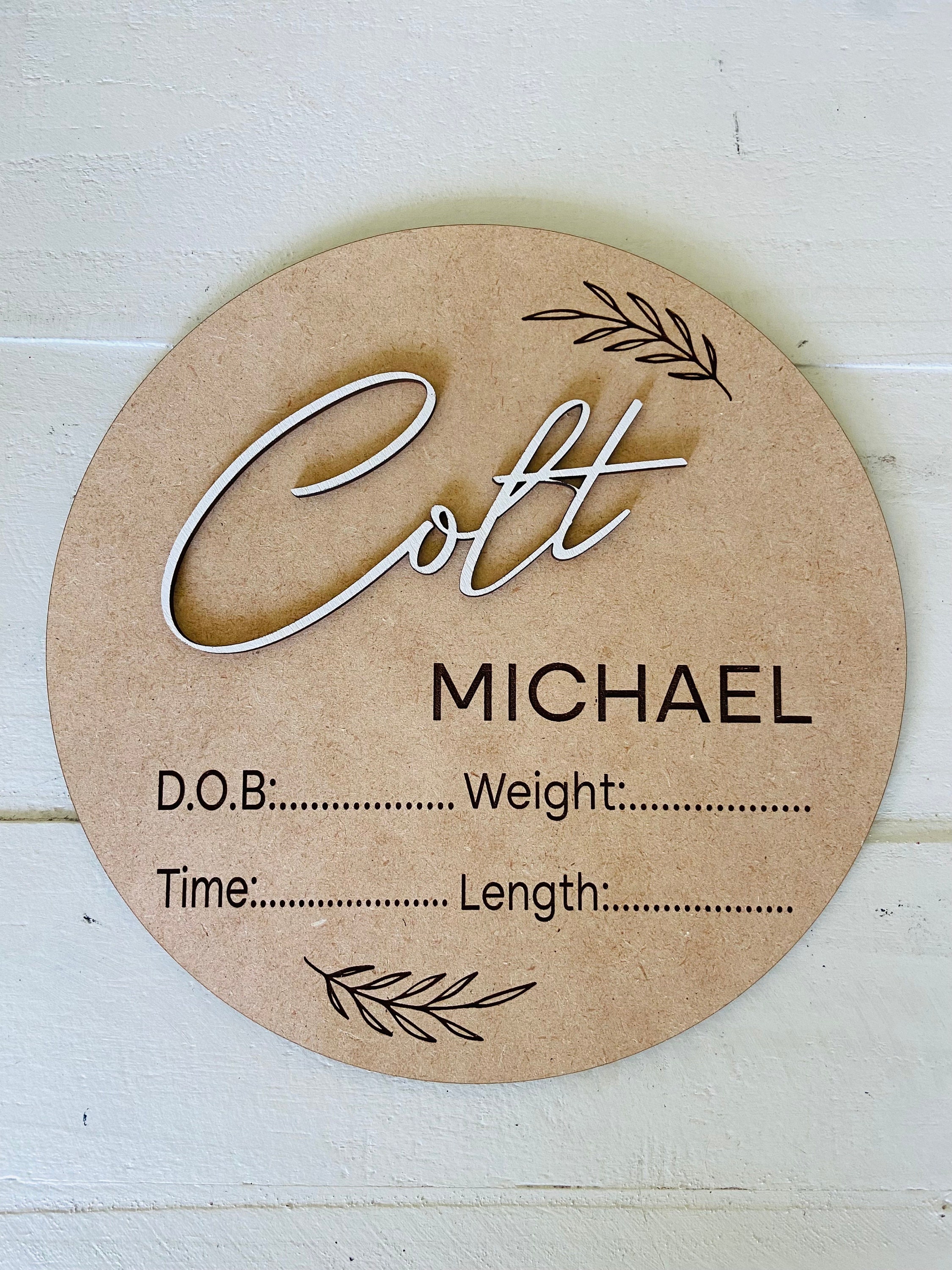 Baby Birth Announcement, Name Sign for Nursery, Baby Announcement, Baby ...