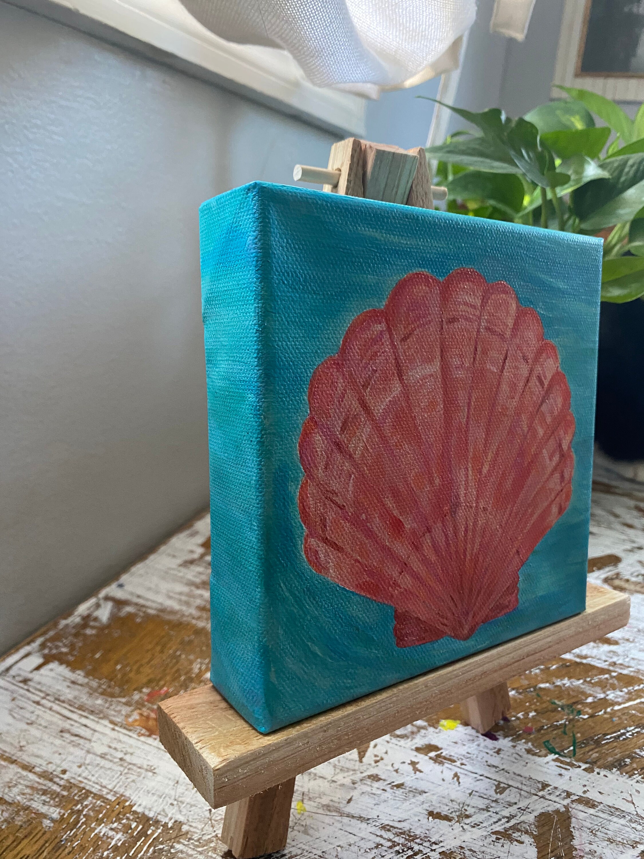 Seashell Original Acrylic Painting One of a Kind 6x6 Deep Edge ...