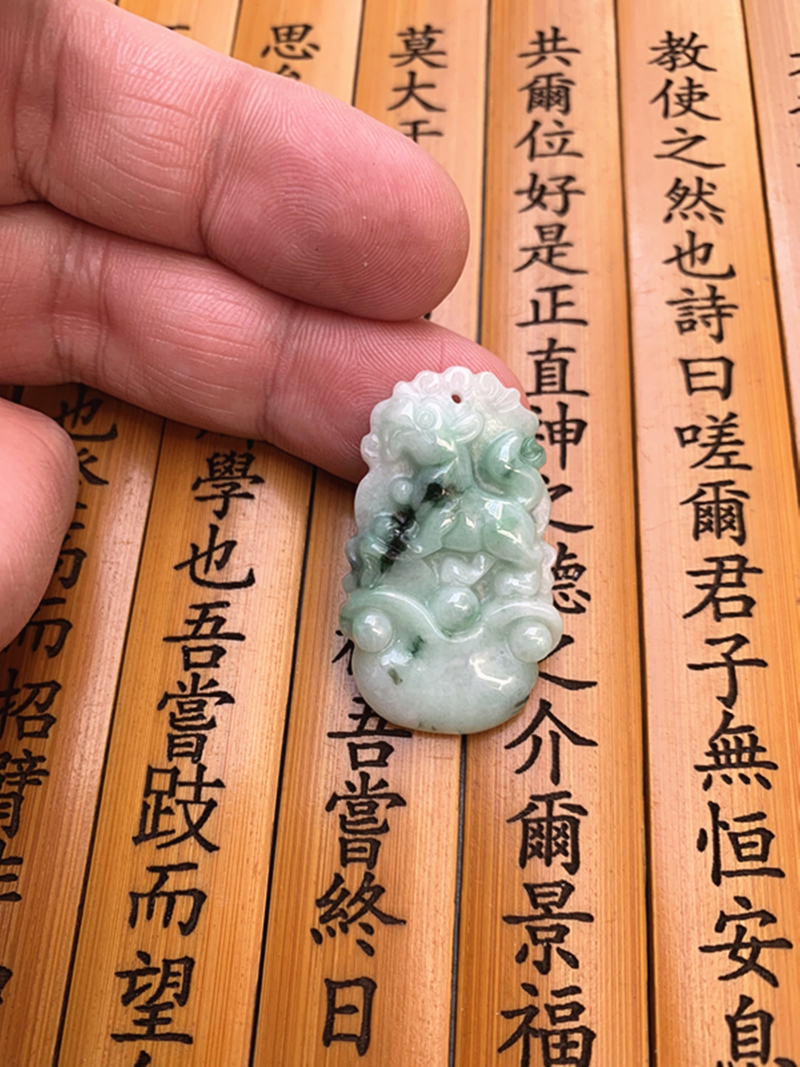 Rare Natural Light Green Jade Stone Engrave Jade Dog Carved - Etsy